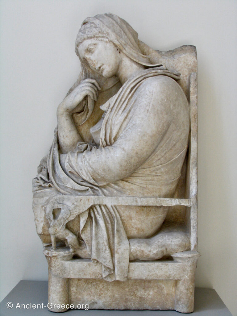 Marble stele of a woman – Ancient Greece: Φώς & Λέξη